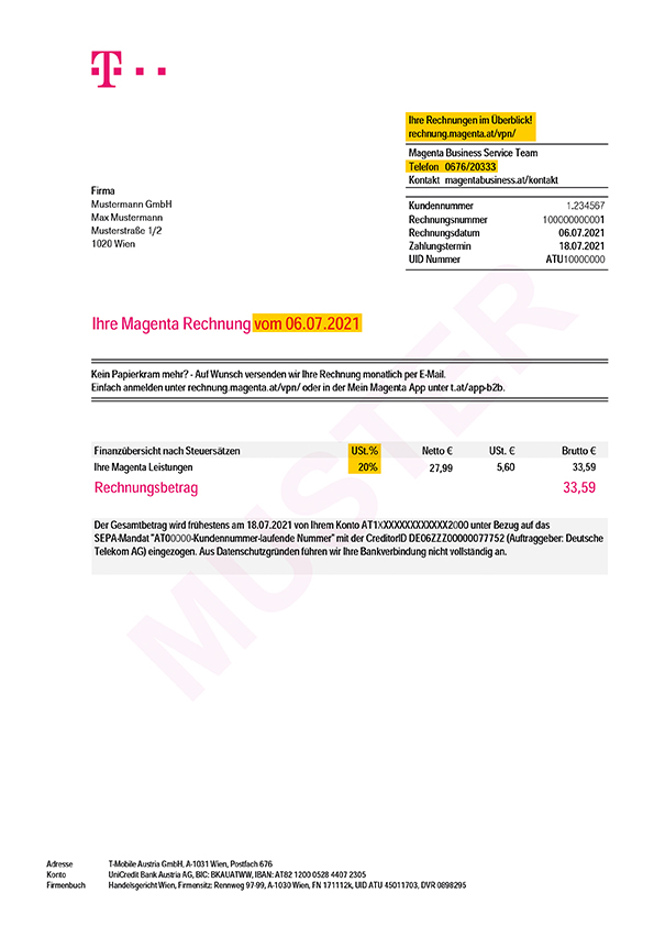 Wunderbar Rechnung Online Business T Mobile Und Bewertungbrend8528
